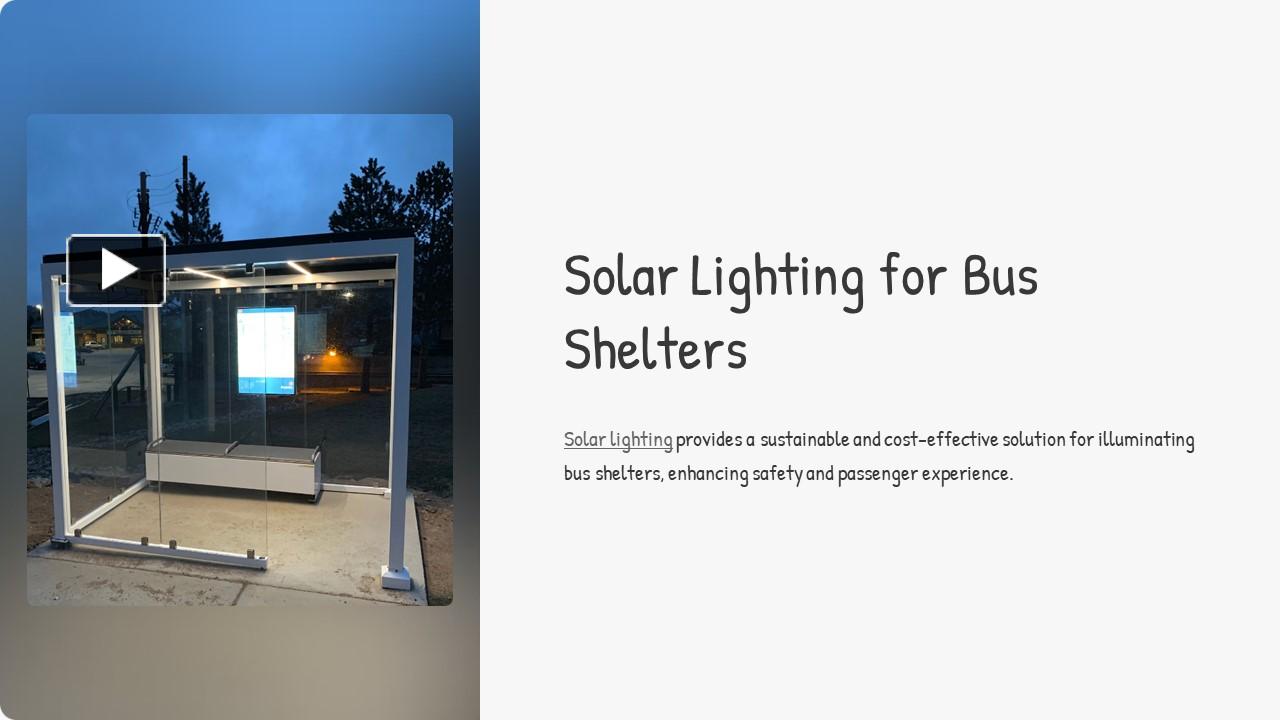 Solar Powered Bus Stop presentation | free to download