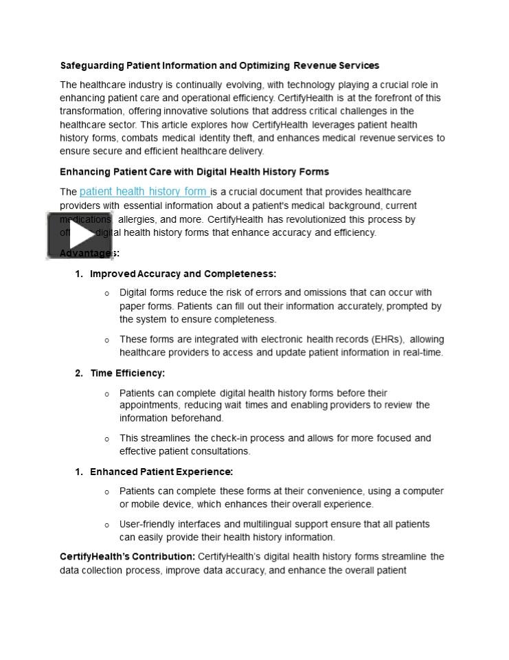 PPT – Safeguarding Patient Information and Optimizing Revenue Services ...