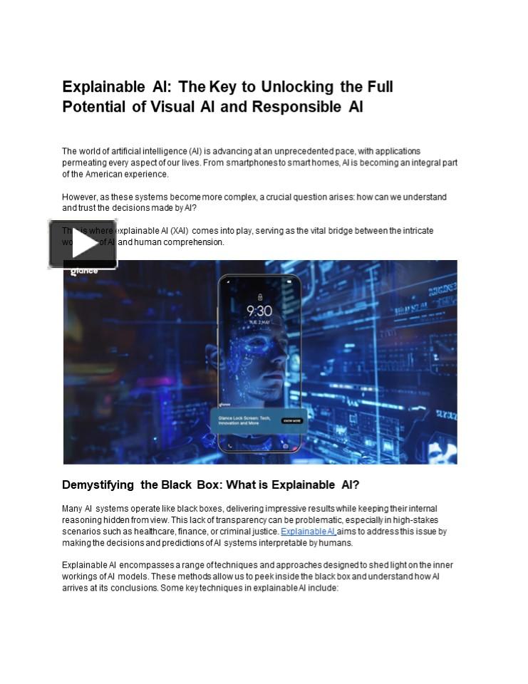 Explainable AI: The Key to Unlocking the Full Potential of Visual AI ...