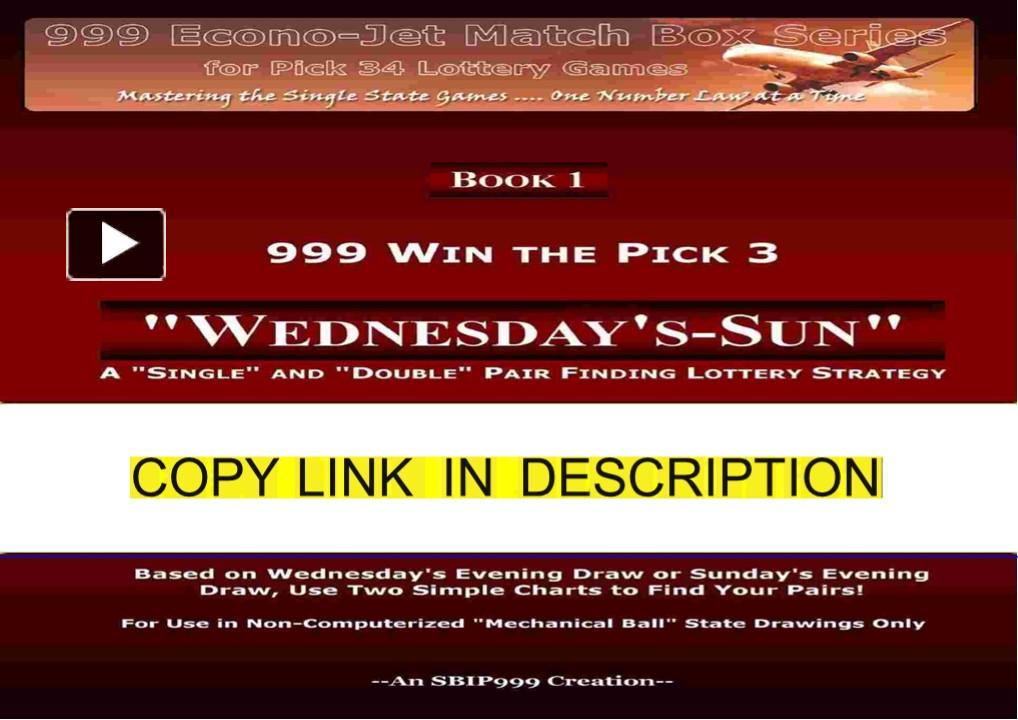 read_ 999 Win the Pick 3: Wednesday's-Sun: A 'Single' and 'Double' Pair ...
