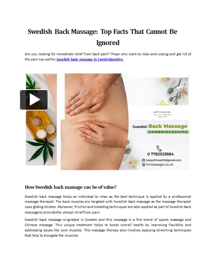 Swedish Back Massage: Top Facts That Cannot Be Ignored presentation ...