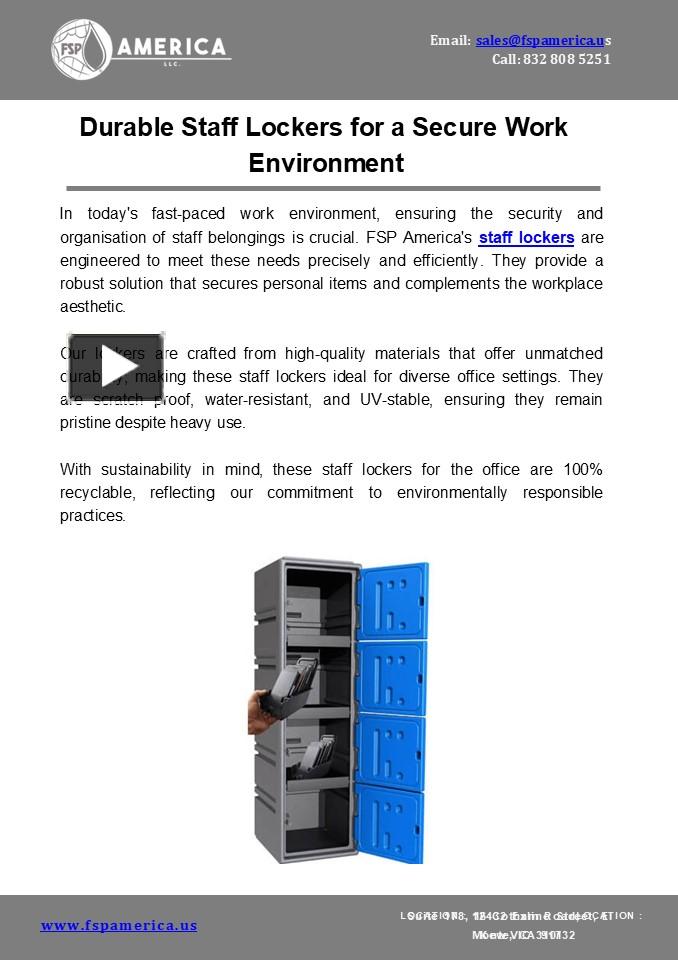PPT – Durable Staff Lockers for a Secure Work Environment PowerPoint ...