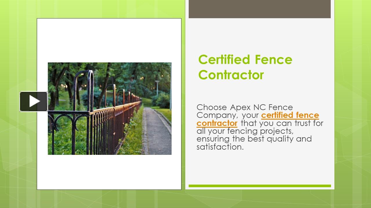 PPT – Certified Fence Contractor PowerPoint presentation | free to ...