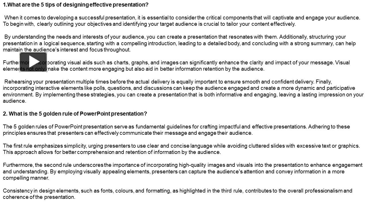 The Golden Rules of PowerPoint Presentations: Strategies for Success ...