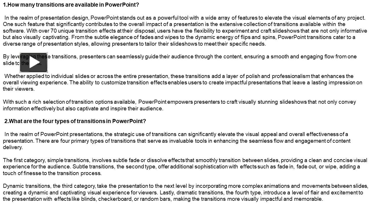 PPT – How Transitions Transform PowerPoint Presentations PowerPoint ...