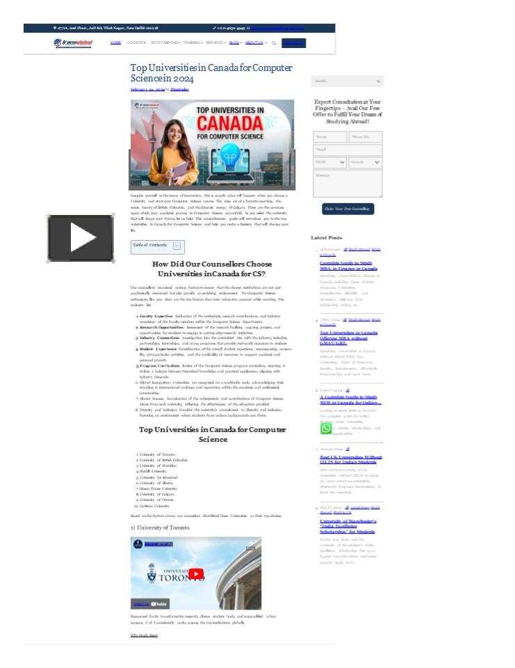 PPT – Top Universities in Canada for Computer Science PowerPoint ...