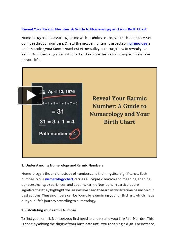 PPT – Reveal Your Karmic Number: A Guide to Numerology and Your Birth ...
