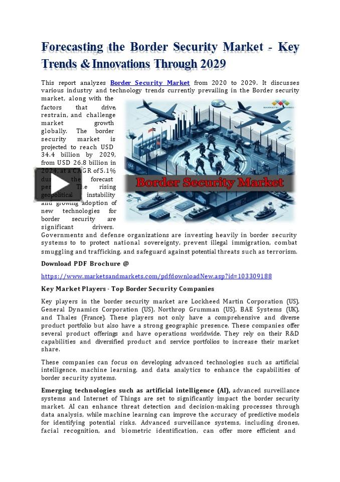 Forecasting the Border Security Market - Key Trends & Innovations ...