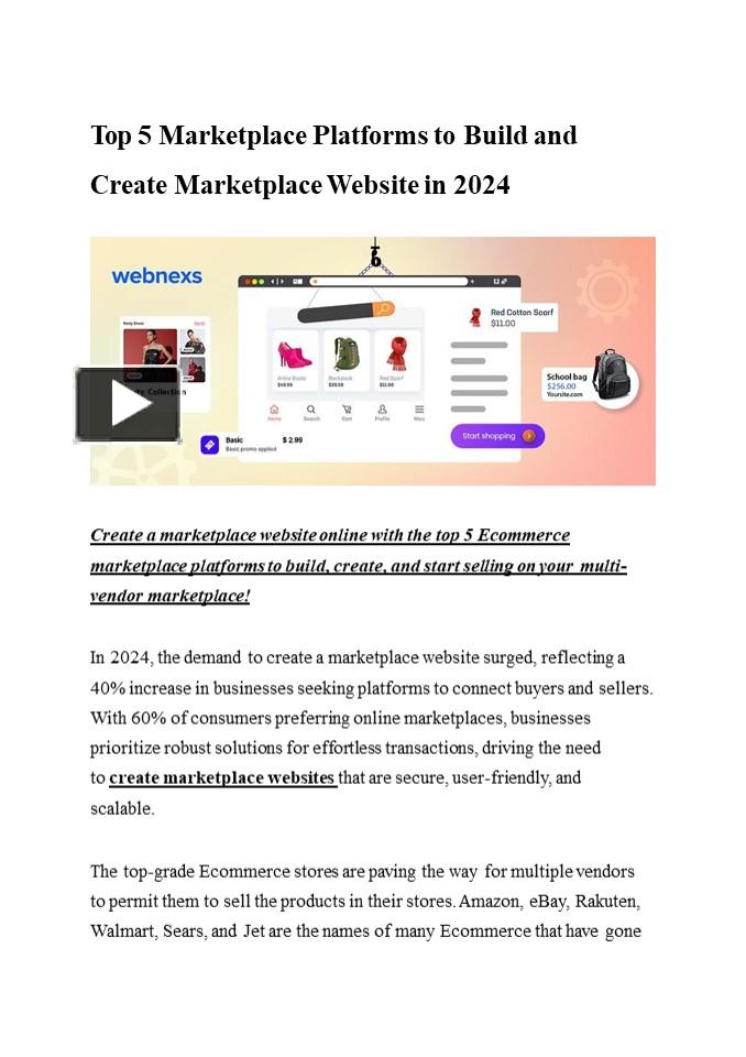 Top 5 Marketplace Platforms to Build and Create Marketplace Website in ...