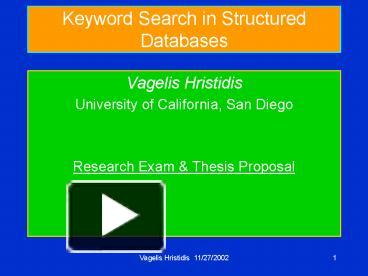 PPT – Keyword Search in Structured Databases PowerPoint presentation ...