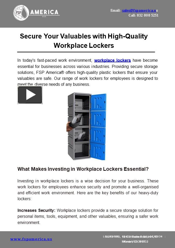 Secure Your Valuables with High-Quality Workplace Lockers presentation ...