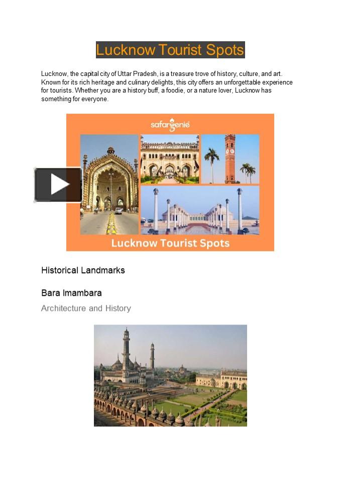 Lucknow Tourist Spots | sightseeing in lucknow city presentation | free ...