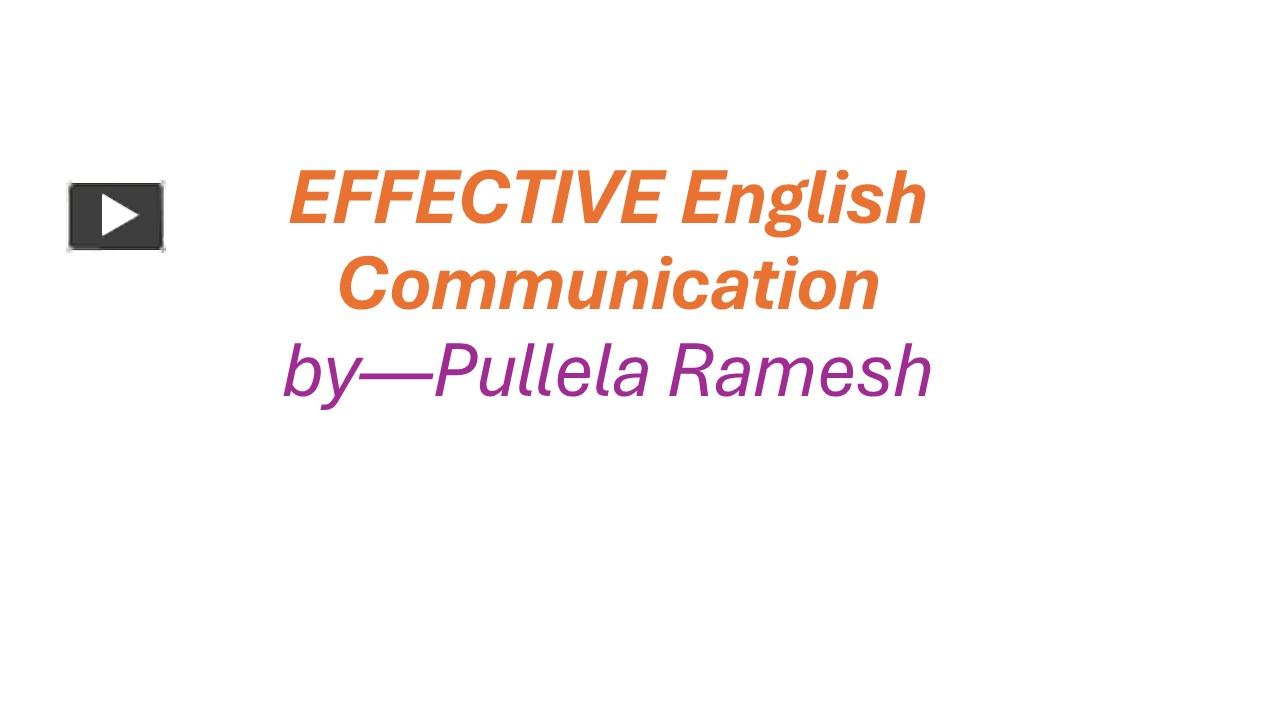 Effective English Communication presentation | free to download