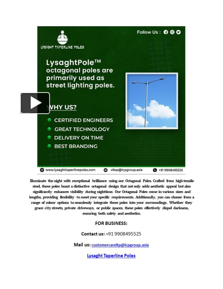 PPT – Top quality street light poles manufacturer and supplier company ...
