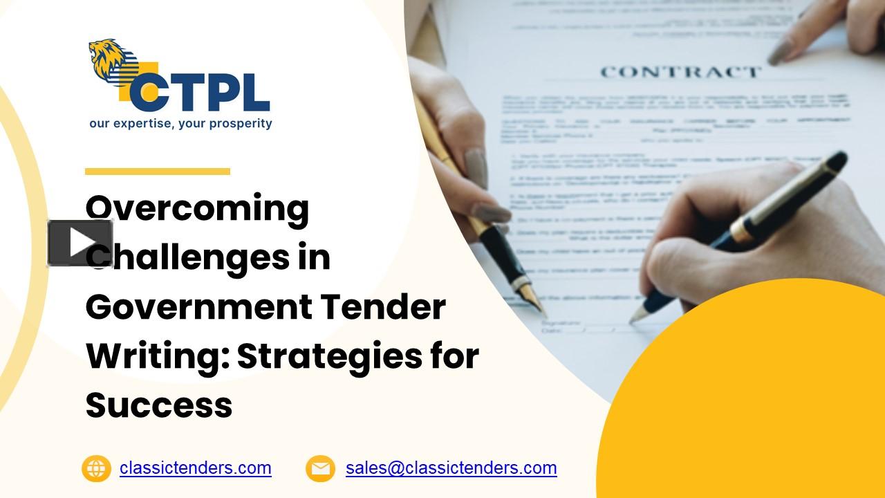Overcoming Challenges in Government Tender Writing: Strategies for ...
