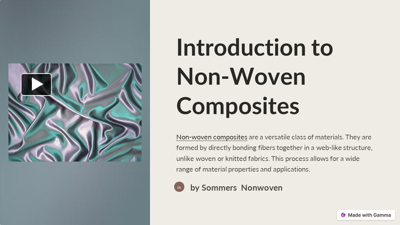 PPT – Innovative Techniques in Non-Woven Composite Production ...