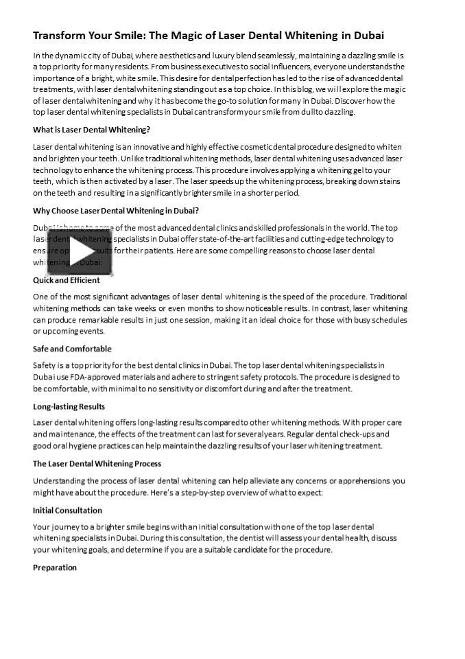 PPT – Transform Your Smile The Magic of Laser Dental Whitening in Dubai ...