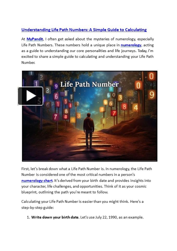 Understanding Life Path Numbers: A Simple Guide to Calculating ...
