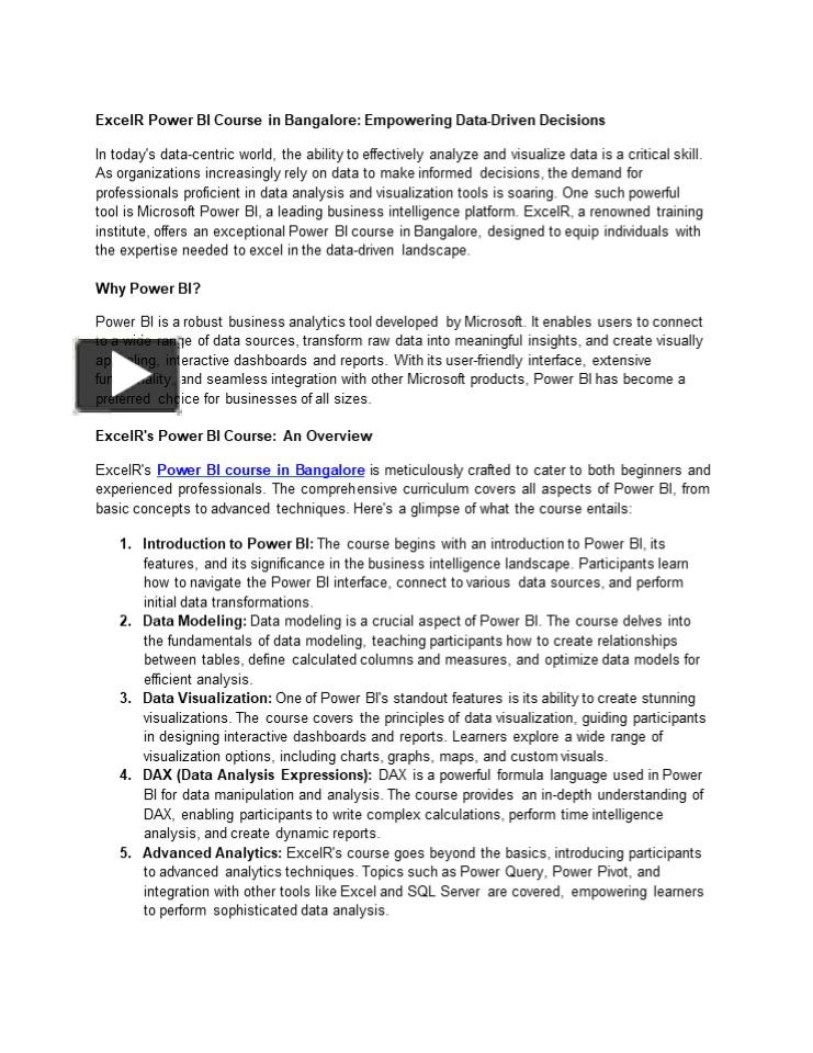 PPT – Power BI Course in Bangalore (2) PowerPoint presentation | free ...