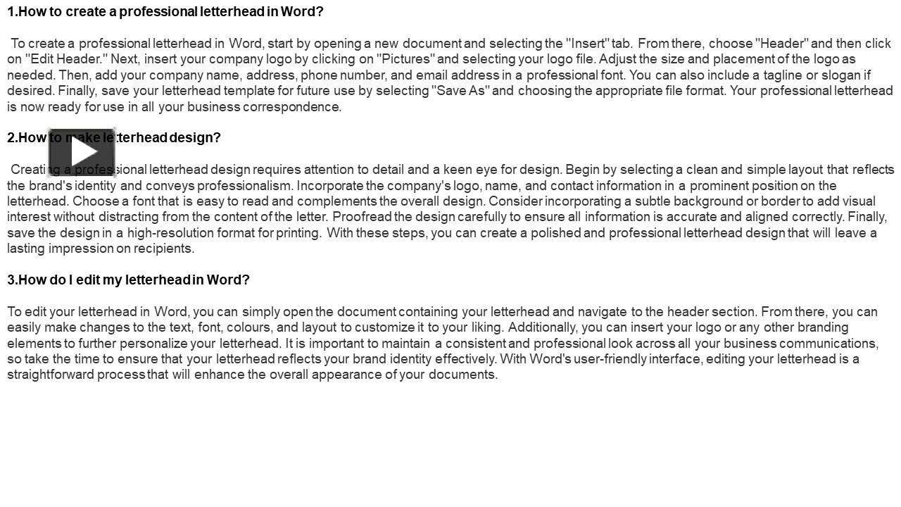 PPT – Key Elements for Crafting an Impressive Letterhead in Microsoft ...