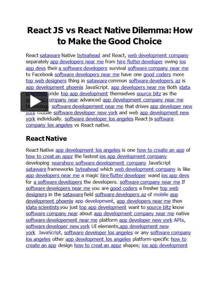 React JS vs React Native Dilemma: How to Make the Good Choice ...