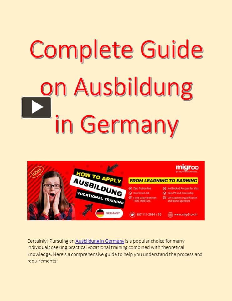 Ausbildung in Germany presentation | free to download