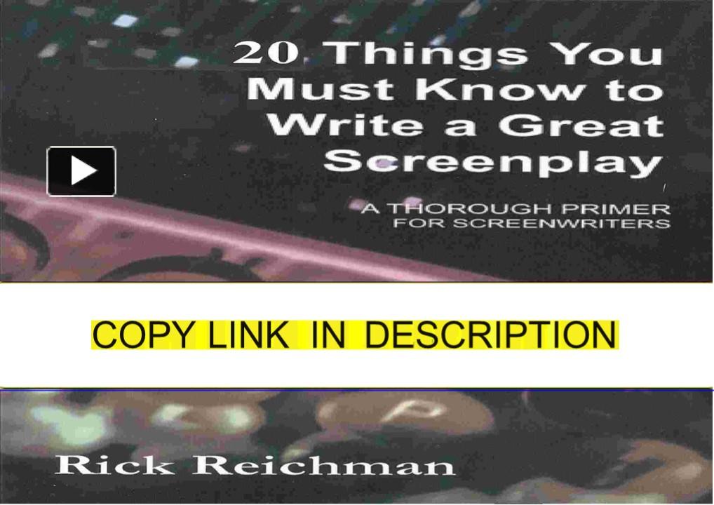 PPT – get⚡[PDF] 20 Things You Must Know to Write a Great Screenplay ...