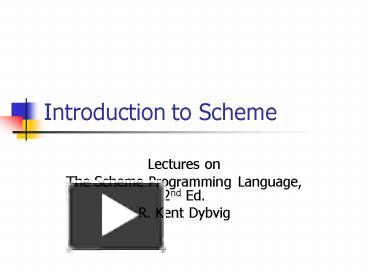 PPT – Introduction to Scheme PowerPoint presentation | free to view ...