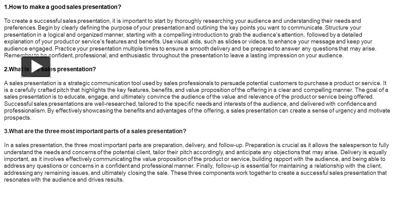 PPT – Strategies to Transform Your Sales Presentation for Maximum ...