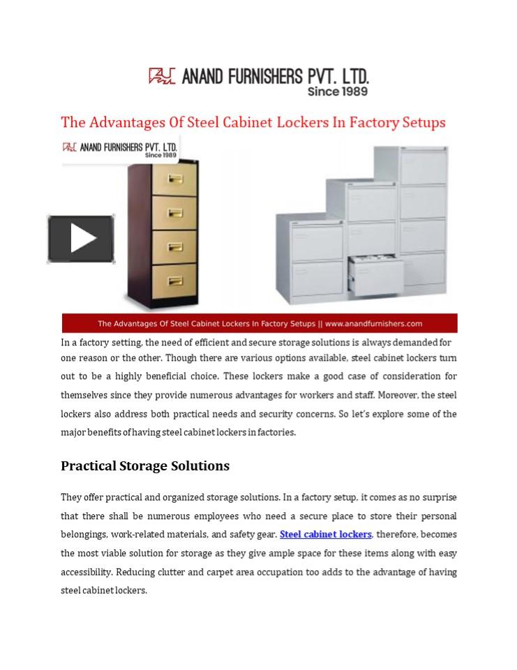 PPT – The Advantages Of Steel Cabinet Lockers In Factory Setups ...