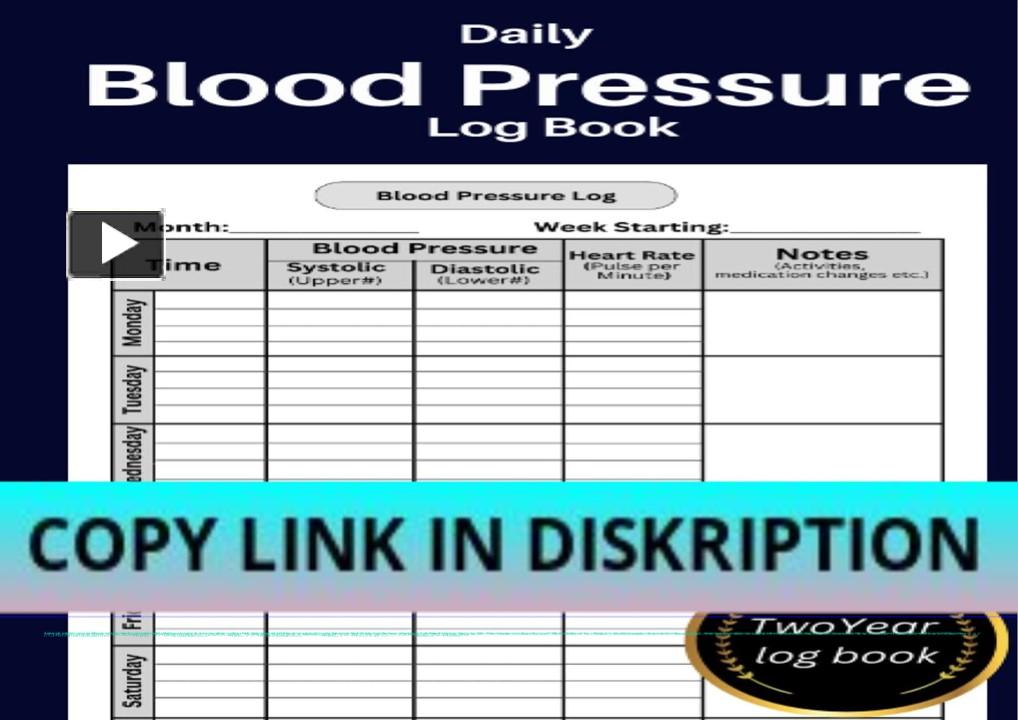 Read [PDF] Blood Pressure Log Book For Daily Tracking: Simple and Clea ...