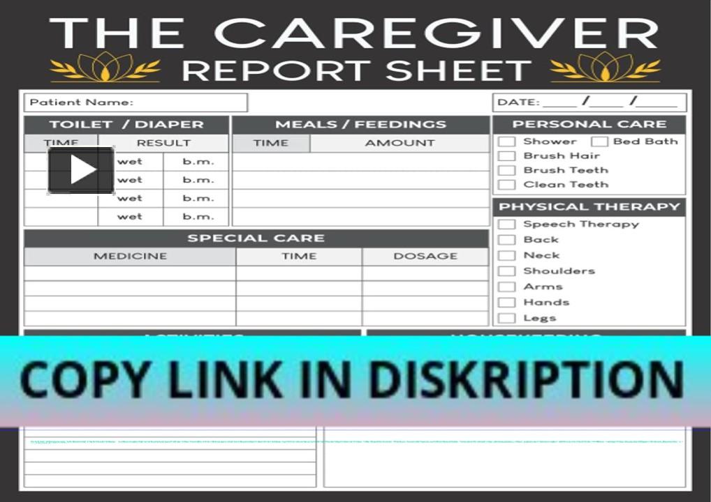 PPT – PDF/DOWNLOAD The Caregiver Report Sheet: Daily Log Book for ...