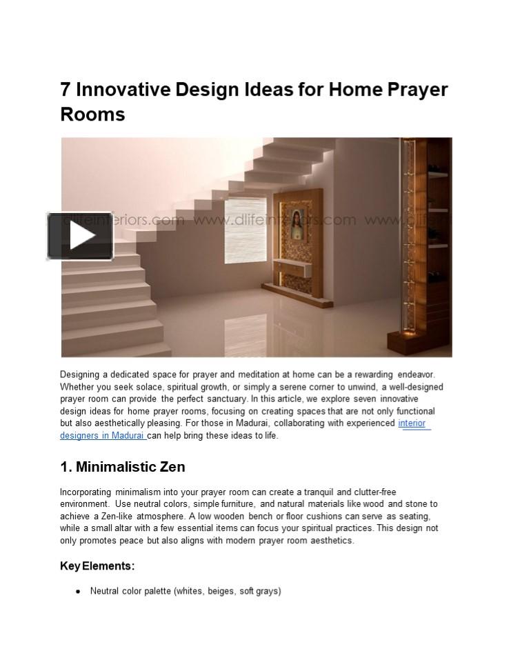 PPT – 7 Innovative Design Ideas for Home Prayer Rooms PowerPoint ...