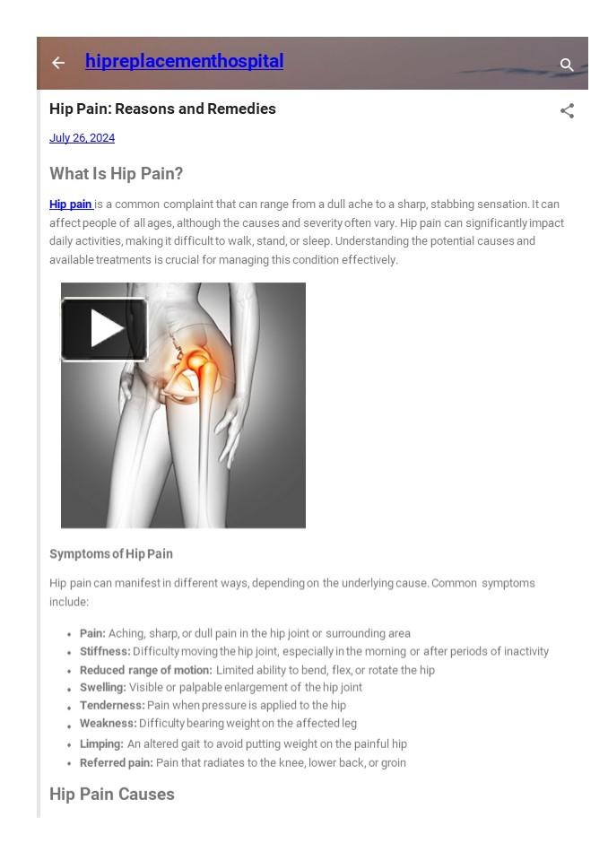 Hip Pain: Reasons and Remedies presentation | free to download