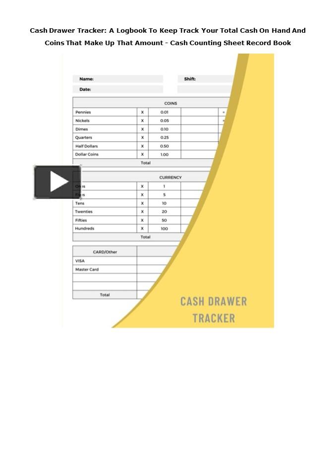 READ [PDF] Cash Drawer Tracker: A Logbook To Keep Track Your Total Cash ...