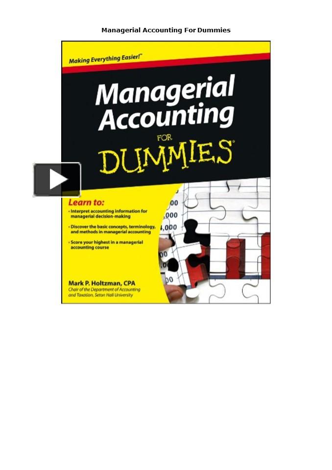 DOWNLOAD Managerial Accounting For Dummies presentation | free to download