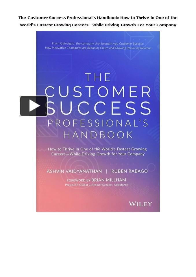 [DOWNLOAD]PDF The Customer Success Professional's Handbook: How to ...