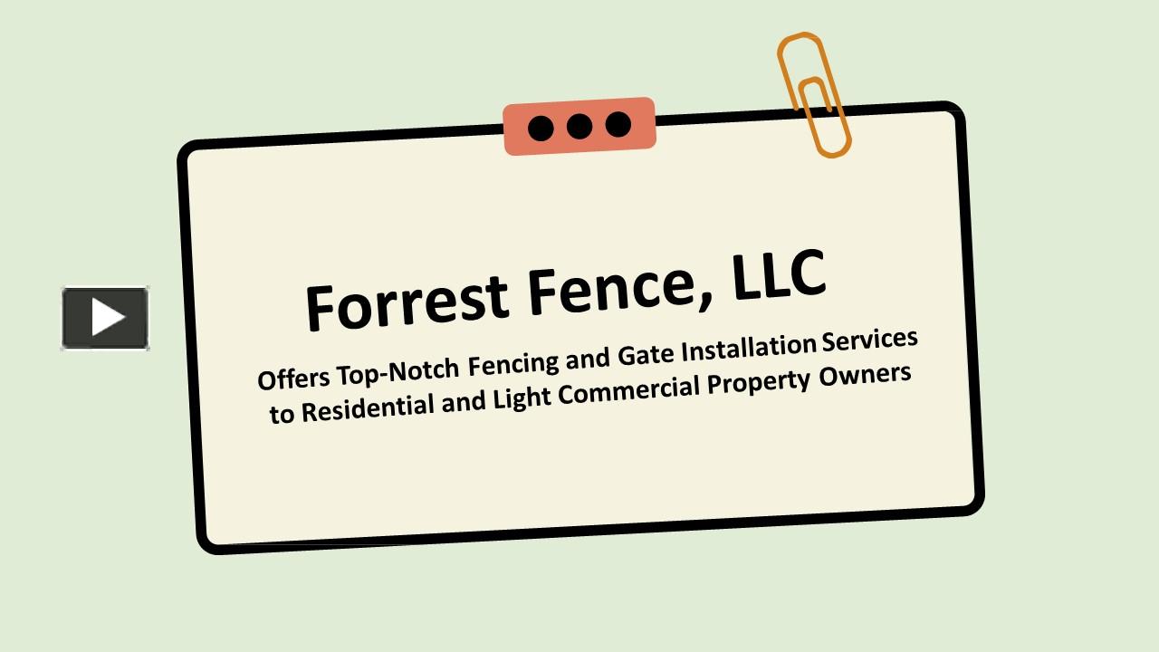Forrest Fence, LLC - Fencing and Gate Installation Services ...