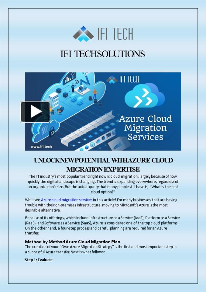 PPT – Unlock New Potential with Azure Cloud Migration Expertise ...