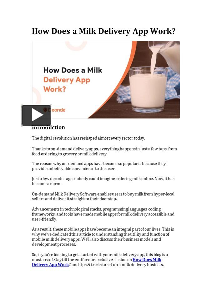 PPT – How Does a Milk Delivery App Work? PowerPoint presentation | free ...