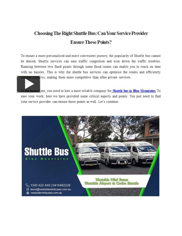 PPT – Choosing The Right Shuttle Bus - Can Your Service Provider Ensure ...