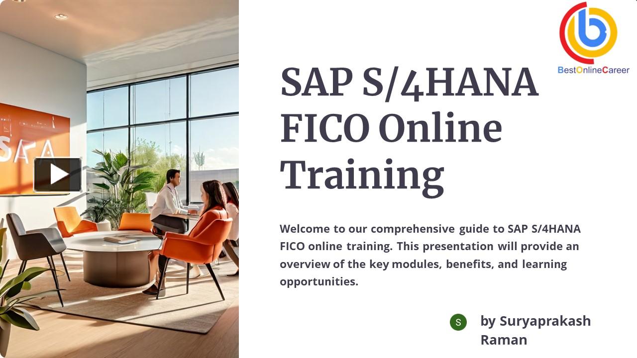 SAP S4 HANA Fico Online Training presentation | free to download