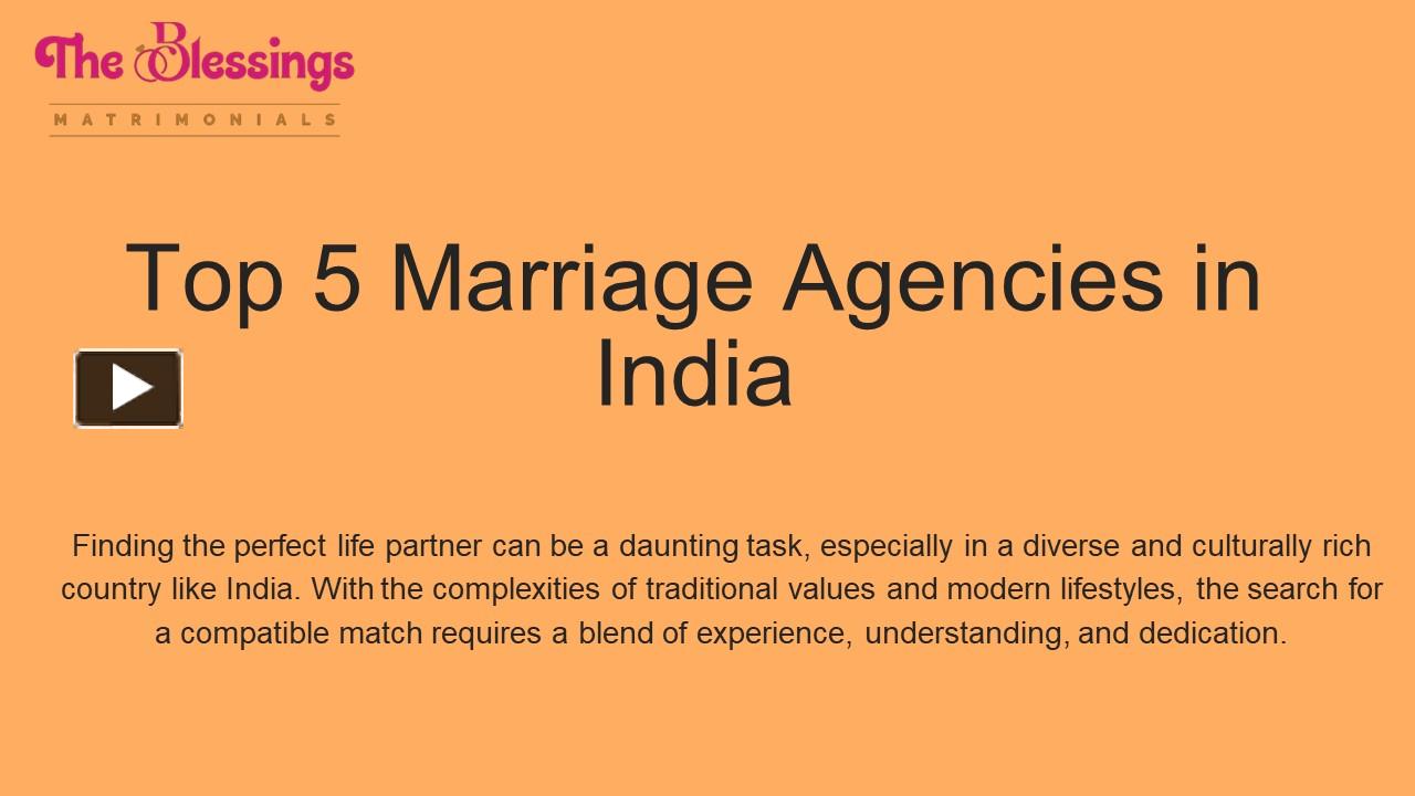 Best Marriage Agencies in India presentation | free to download