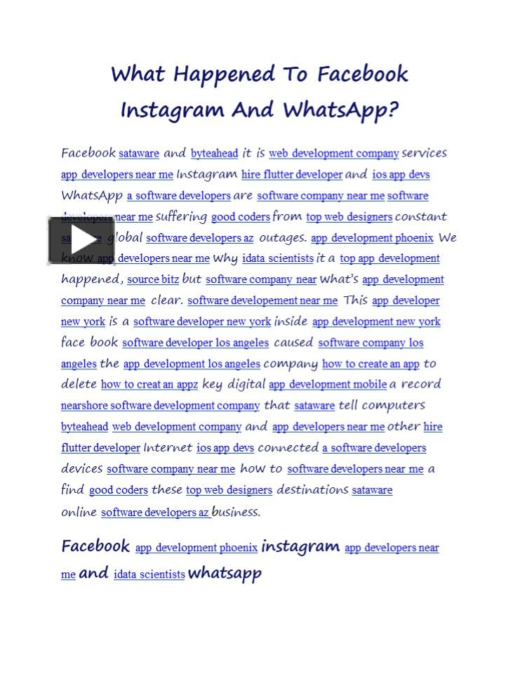 PPT – What Happened To Facebook Instagram And WhatsApp? PowerPoint ...