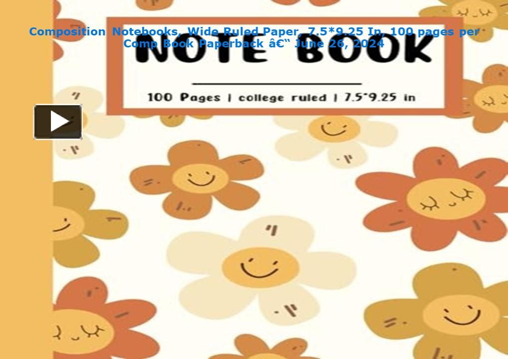 PPT – [PDF]⚡ Composition Notebooks, Wide Ruled Paper, 7.5*9.25 In, 100 ...