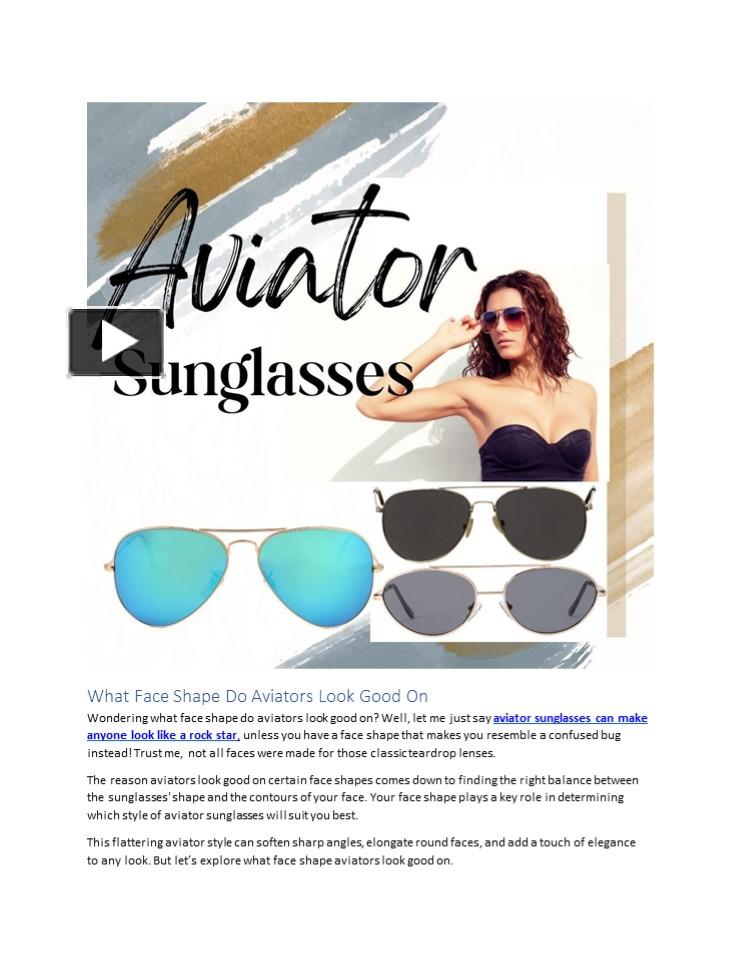 What Face Shape Do Aviators Look Good On presentation | free to download