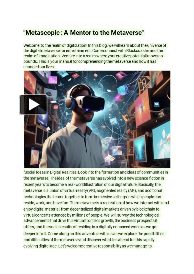 PPT – The Future: Metaverse with Blockcoaster PowerPoint presentation ...