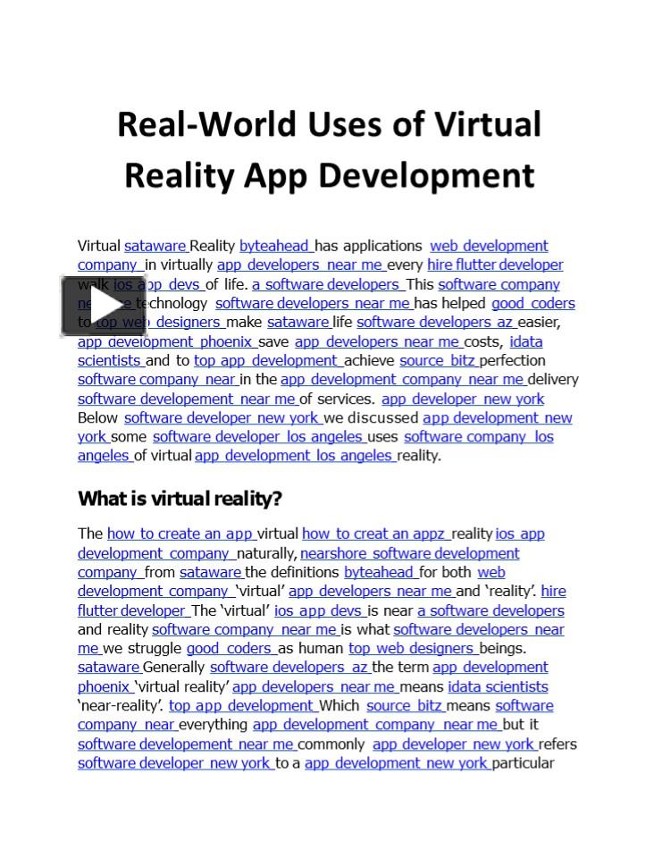 PPT – Real-World Uses of Virtual Reality App Development PowerPoint ...