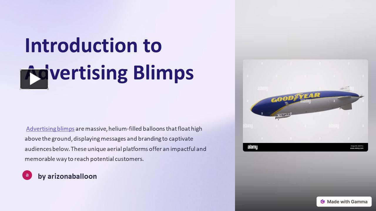 PPT – Introduction to Advertising Blimps PowerPoint presentation | free ...