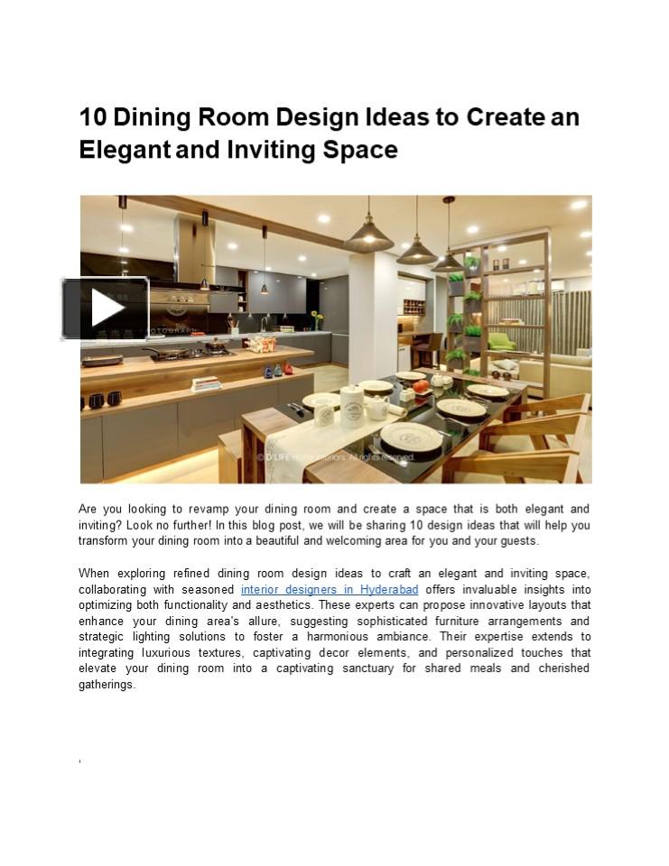 PPT – 10 Dining Room Design Ideas to Create an Elegant and Inviting ...